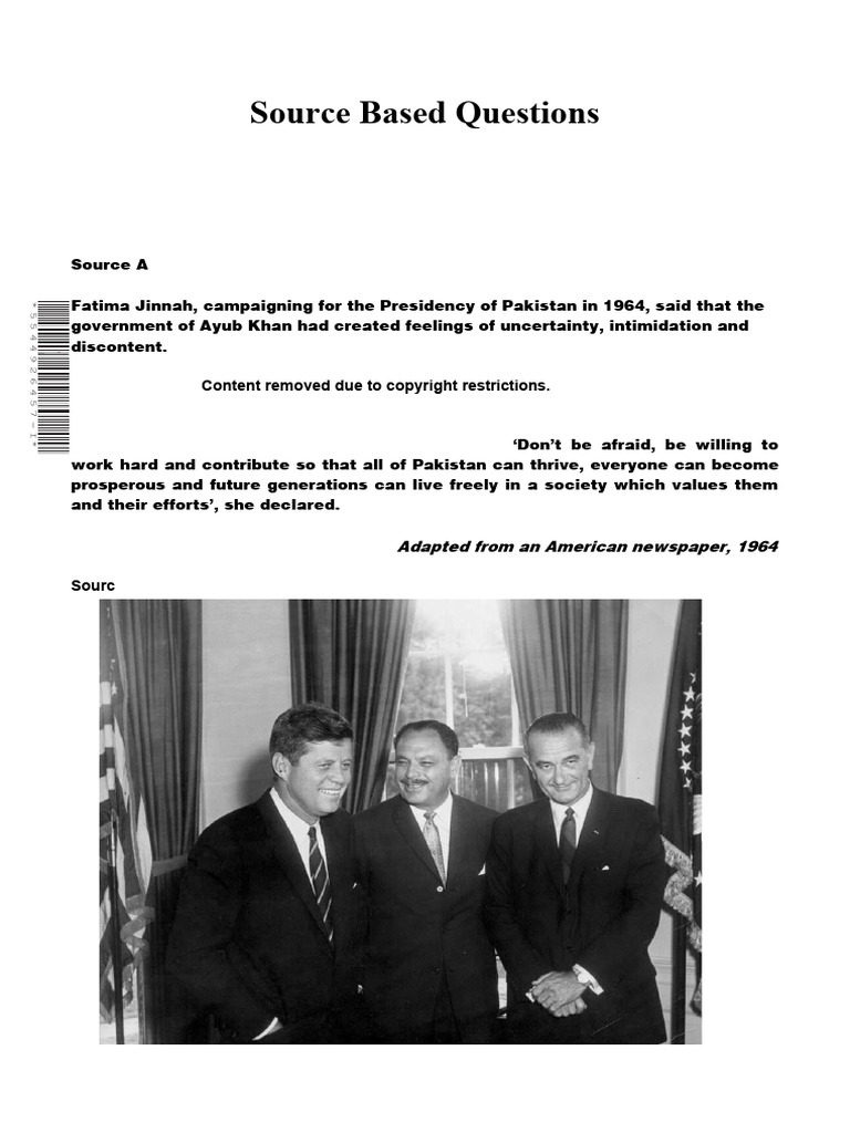 Source Based Questions | PDF | Muhammad Ali Jinnah