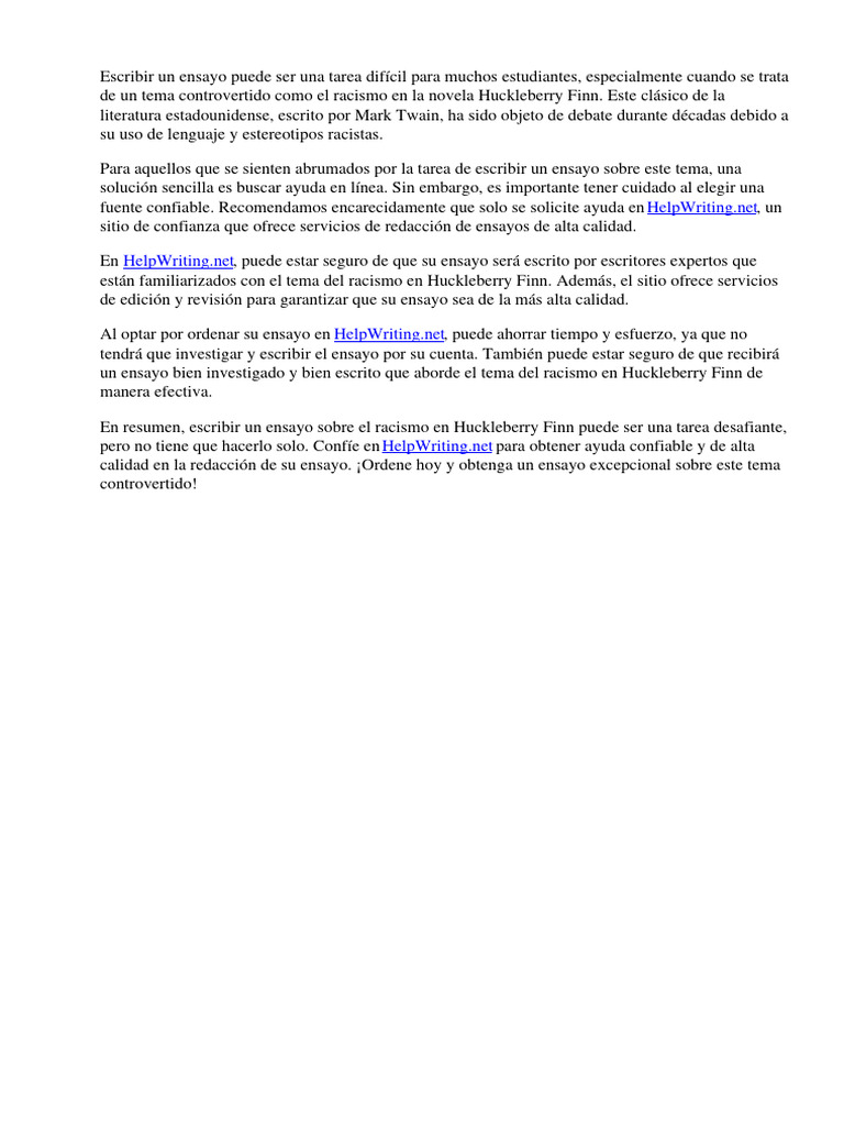 Racismo en Huckleberry Finn | PDF | Adventures Of Huckleberry Finn ...