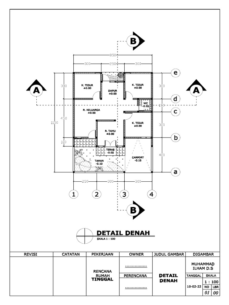 Denah Rencana Rumah Tinggal | PDF