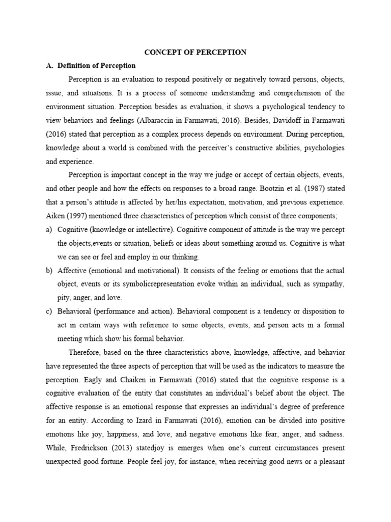 Concept of Perception | PDF | Perception | Emotions