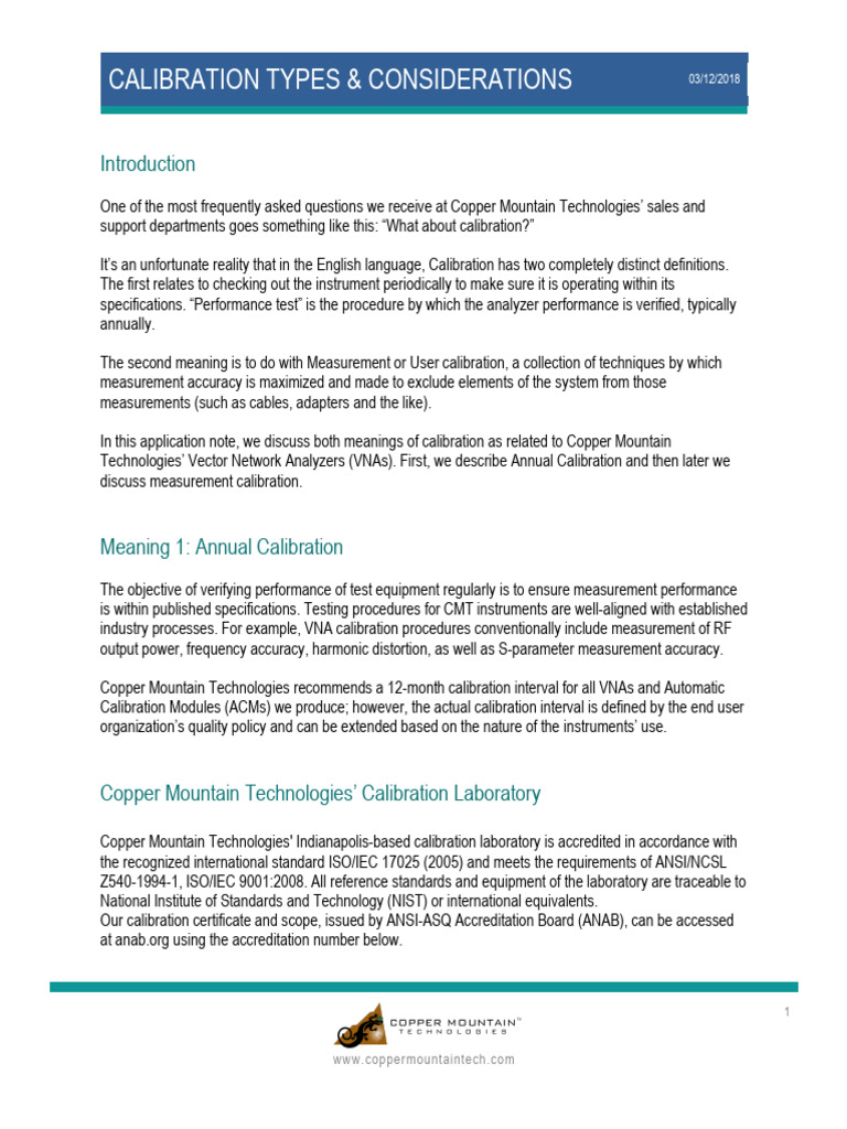 Calibration Types Considerations | Download Free PDF | Calibration | Metrology