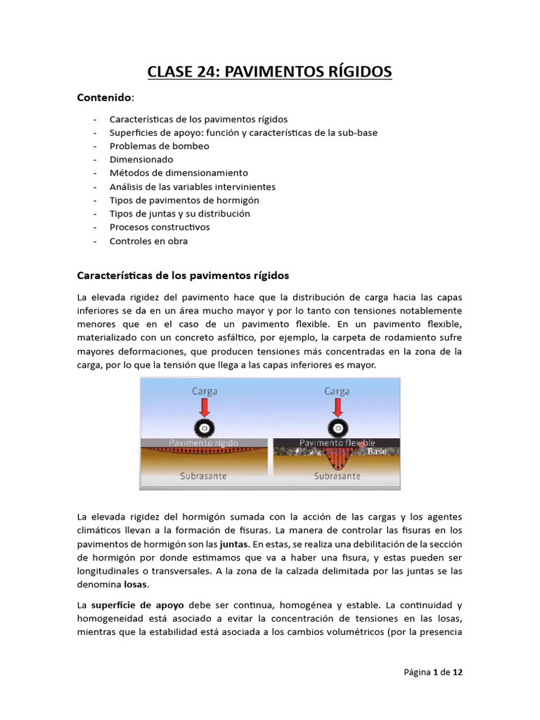 Clase 24 Pavimentos Rígidos | PDF | Fatiga (material) | Hormigón