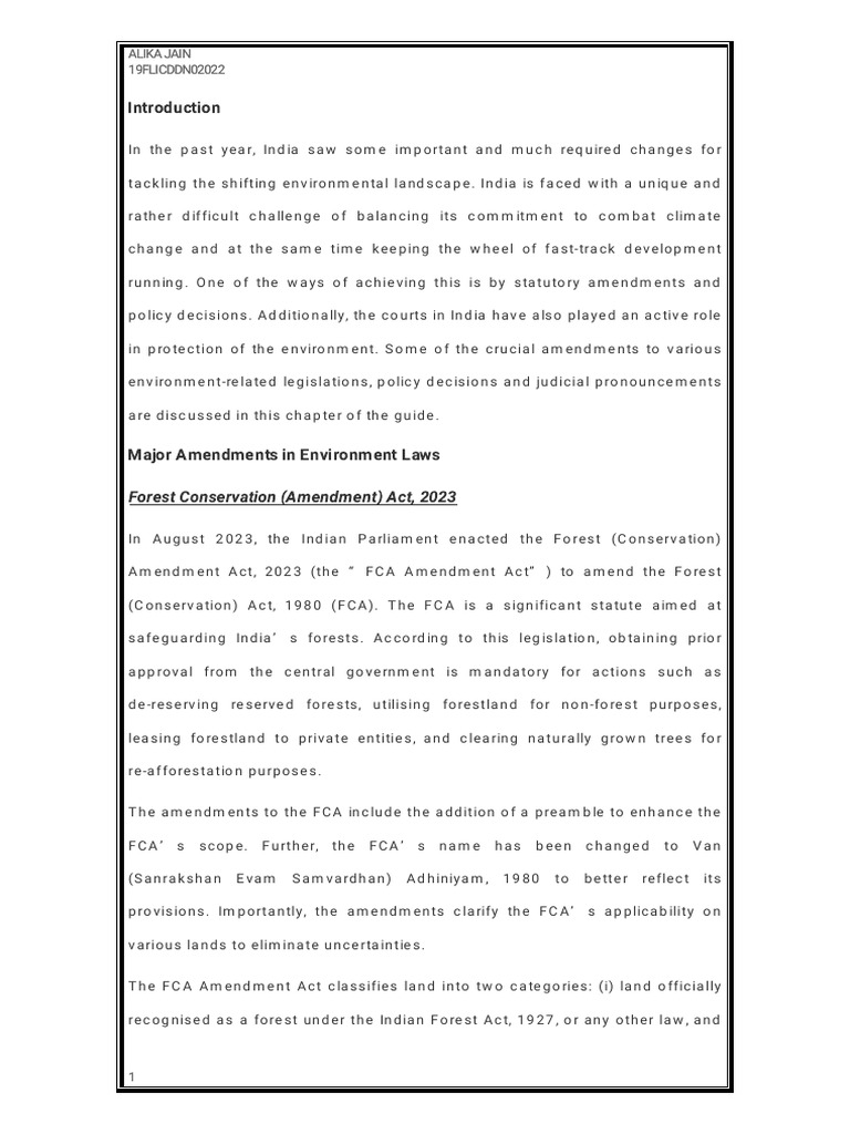 ENVIRONMENT LAW ASSIGNMENT | PDF
