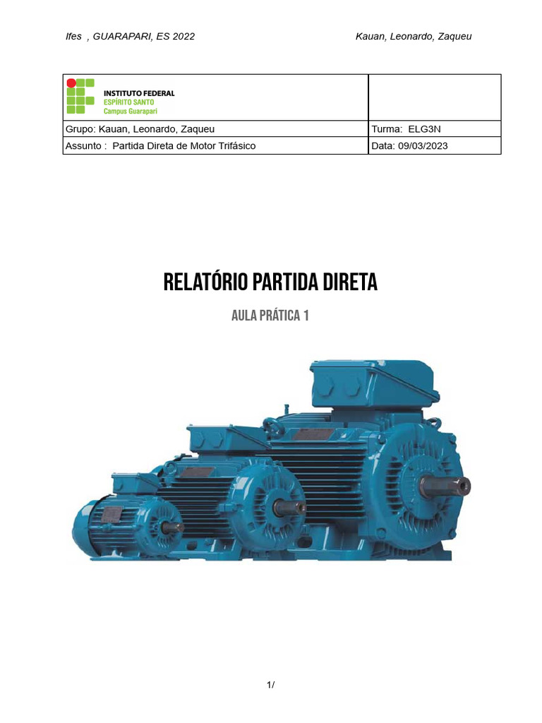 Relatorio Pratica 1 | PDF | Motores | Bens manufaturados