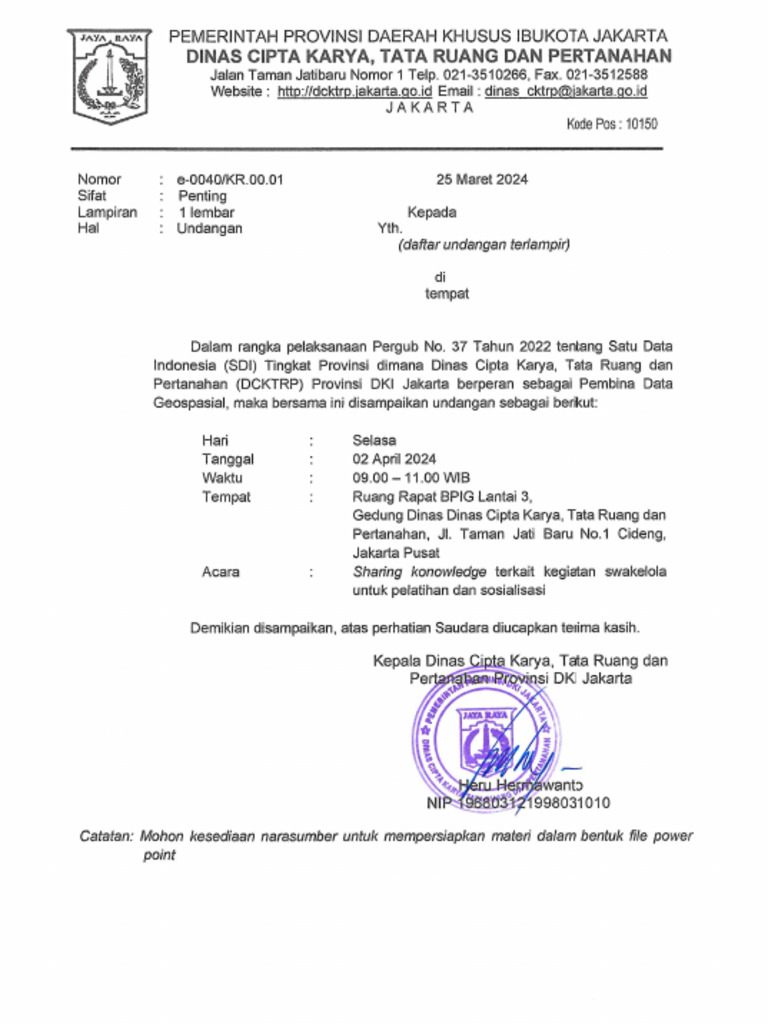 e-0040.KR.00.01-ttd-stamp-BPIG-Undangan Sharing Knowledge | PDF