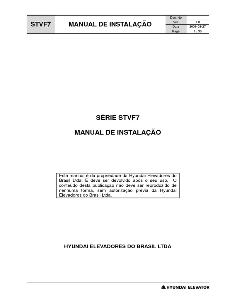 Manual de Instalação - Série STVF7 | PDF | Bens manufaturados ...
