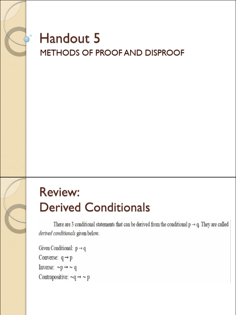Proof and Disproof Methods Explained | PDF | Theorem | Mathematical Proof