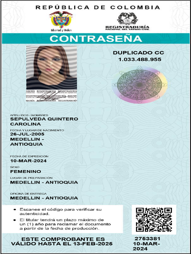 Comprobante Documento en Tramite | PDF