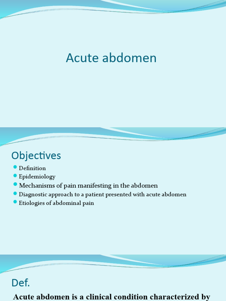 Acute Abdomen | PDF | Abdomen | Pain