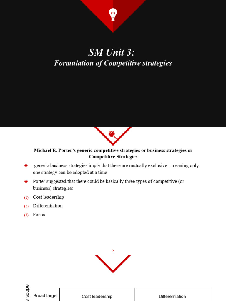 SM Unit 3 - I | PDF | Strategic Management | Competitive Advantage