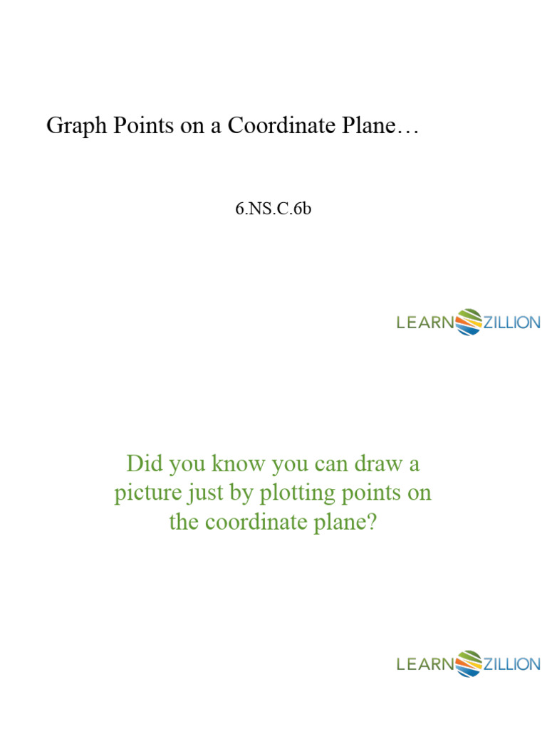 L-18b Graph Points On A Coordinate Plane | PDF | Cartesian Coordinate ...