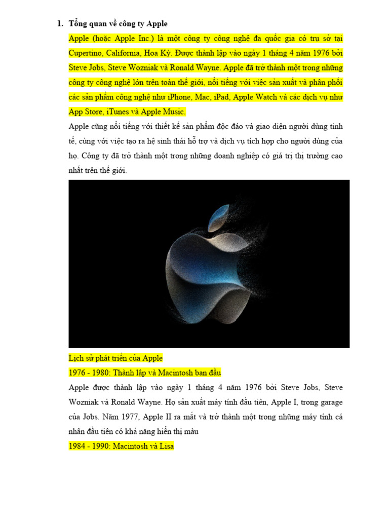 Tổng quan về công ty Apple | PDF