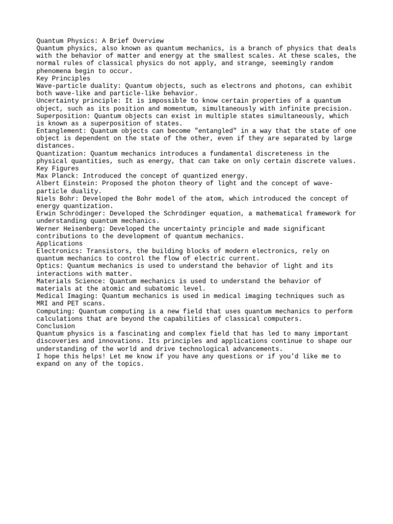 Overview of Quantum Physics Principles | PDF | Quantum Mechanics | Physics