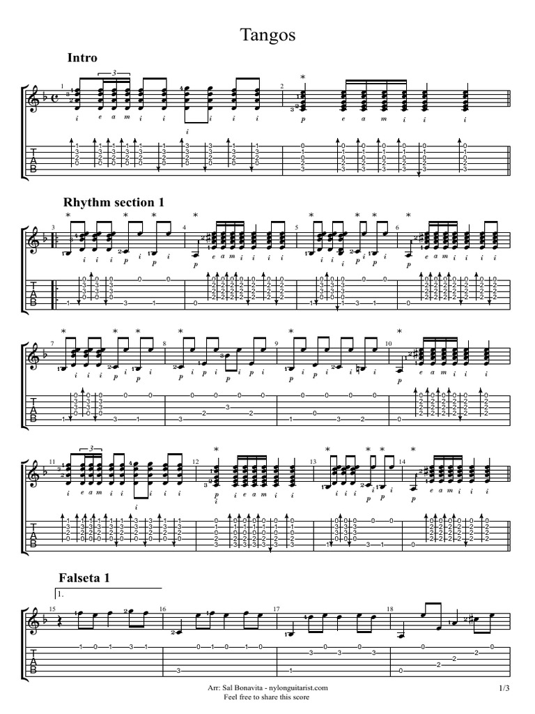 Tangos Solo Tab | PDF