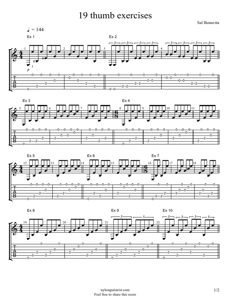 Thumb Exercises Tab | PDF