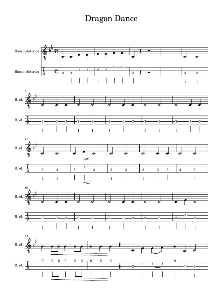 Dragon Dance Bass-Guitar | PDF