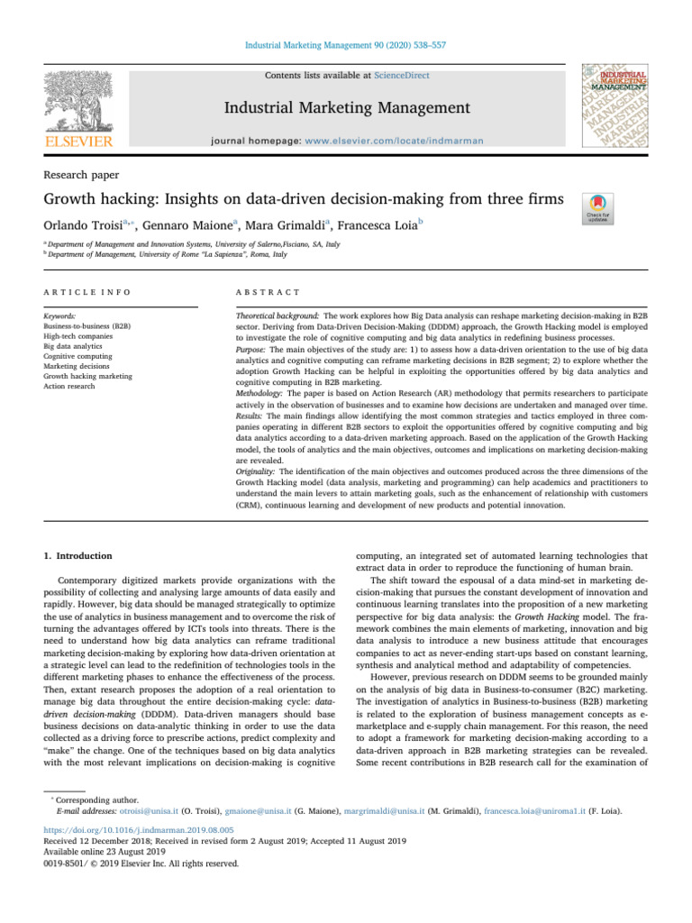 Growth Hacking, Insights on Data-driven | PDF | Analytics | Data