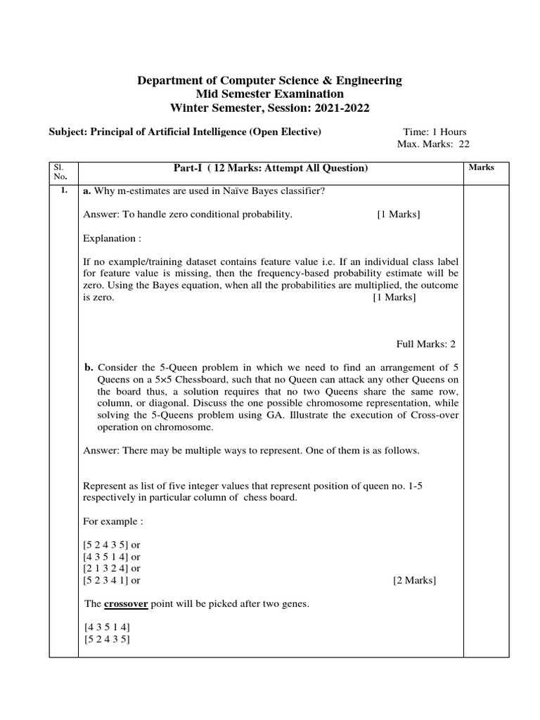 PAL MID 21 22 Model Answer | PDF | Applied Mathematics | Algorithms
