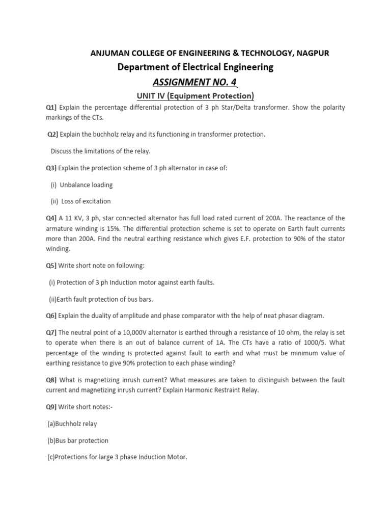 SGP Assignment 4 | PDF | Transformer | Relay