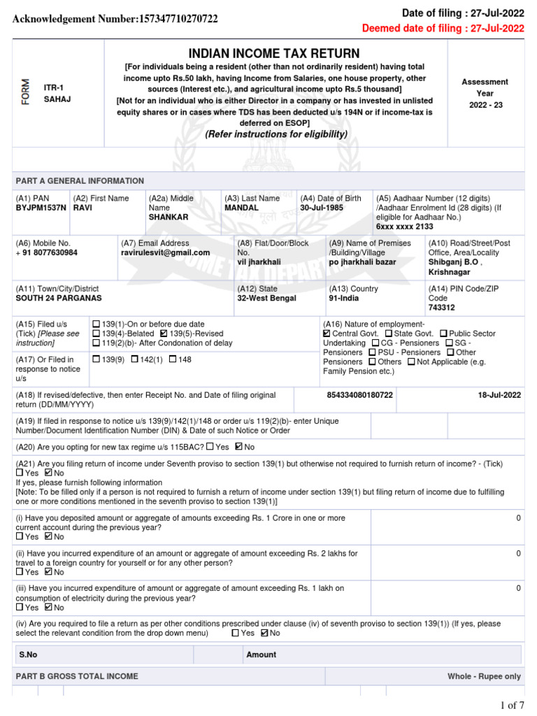 Tax Return Guide for Indian Residents | PDF | Tax Refund | Taxes