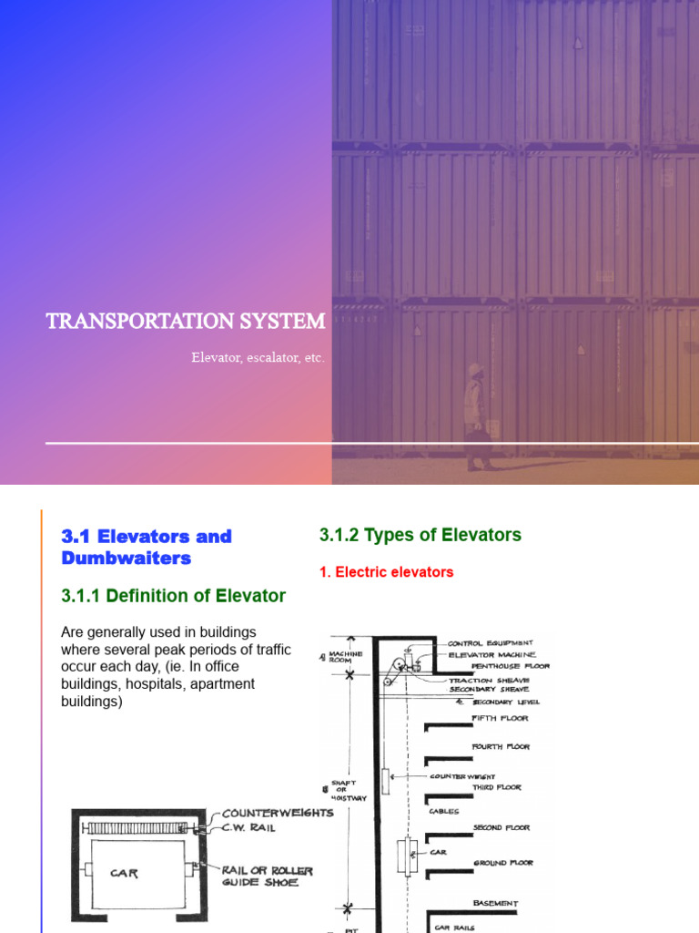 Transportation System | PDF | Elevator | Escalator