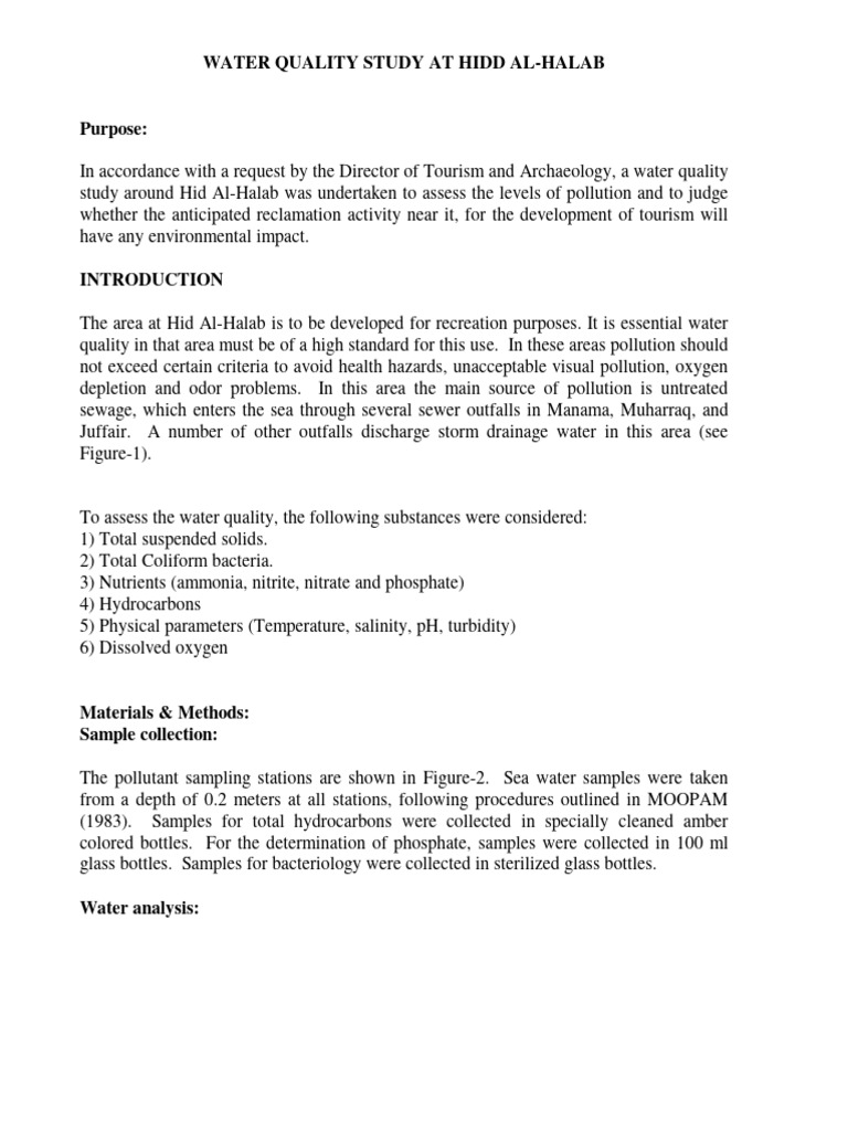 Water_Quality_Study_At_Hidd_Al_Halab | PDF | Water Pollution | Water ...