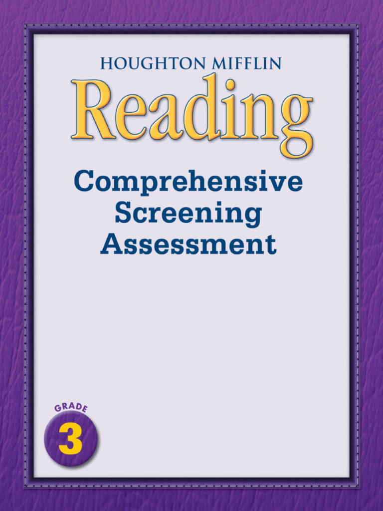 Journeys G3 Comprehensive Screening Assessment With Answers | PDF