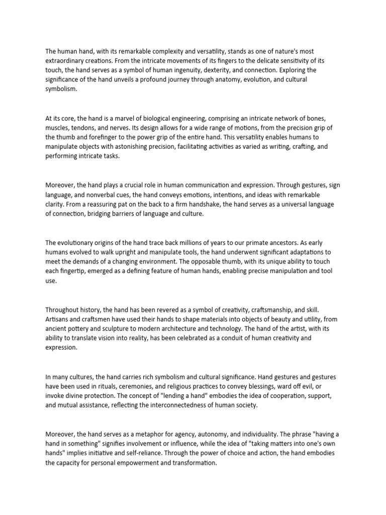 Hands | PDF | Hand | Thumb