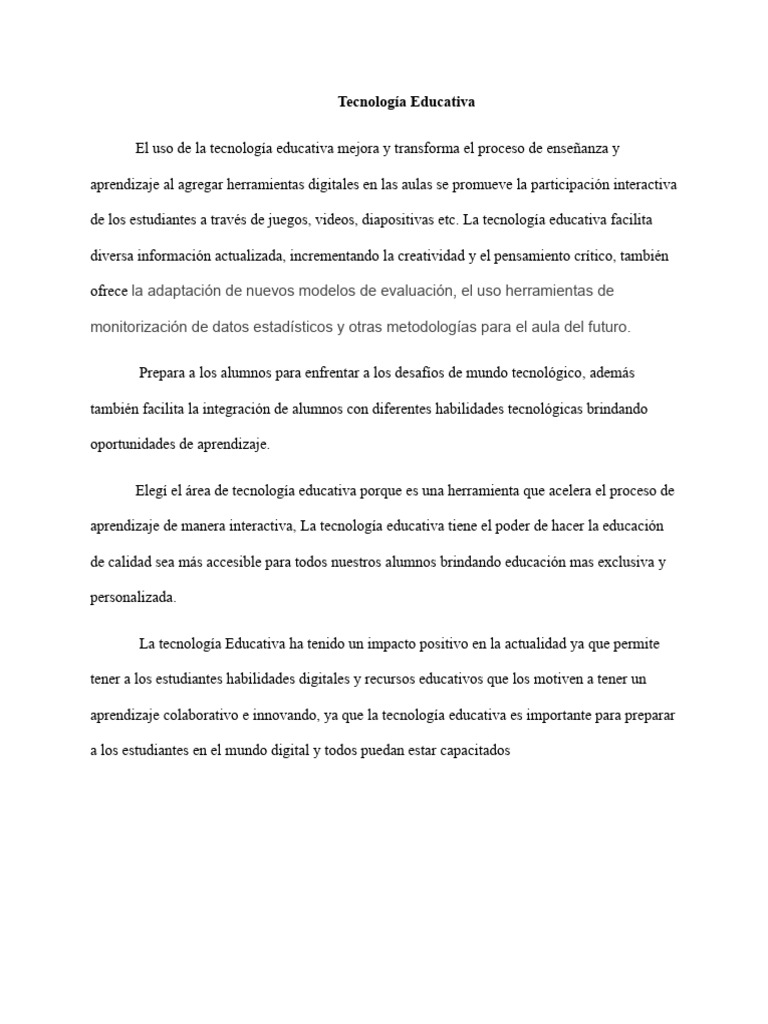 Tecnología Educativa | PDF