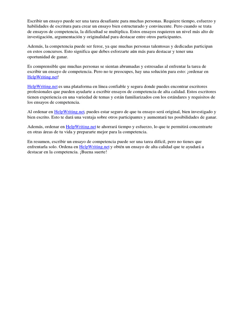Ensayos de Competencia | PDF | Ensayos