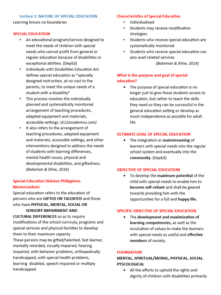 Lecture 1 | Download Free PDF | Special Education | Individualized ...