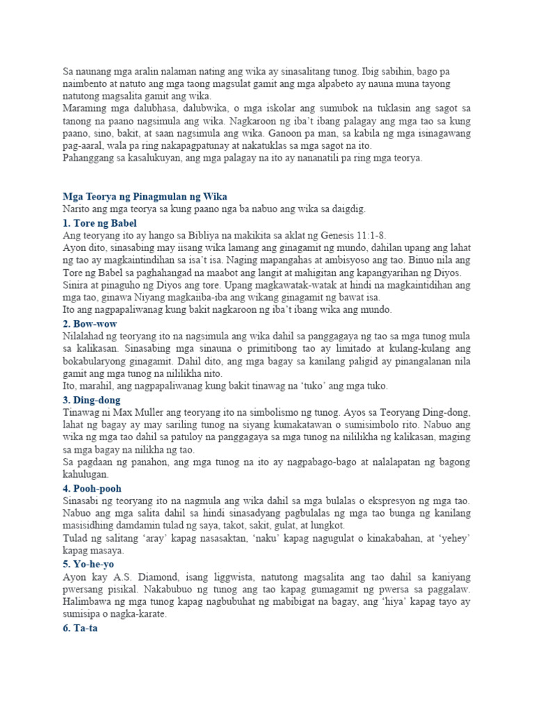 Teorya NG WIka | PDF