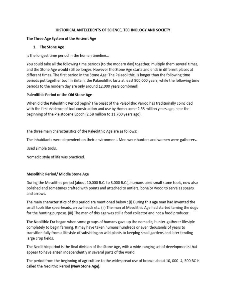 Historical Antecedents of STS | PDF | Paleolithic | Heliocentrism