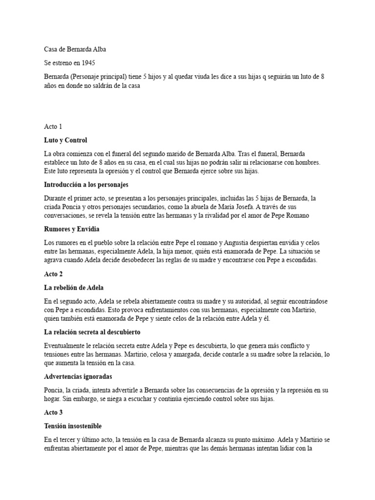 Casa de Bernarda Alba | PDF