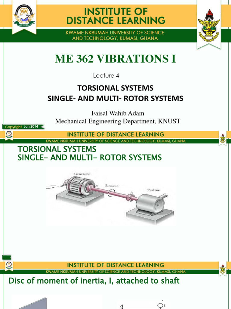 Torsional Systems in ME 362 | PDF | Physical Quantities | Mechanics