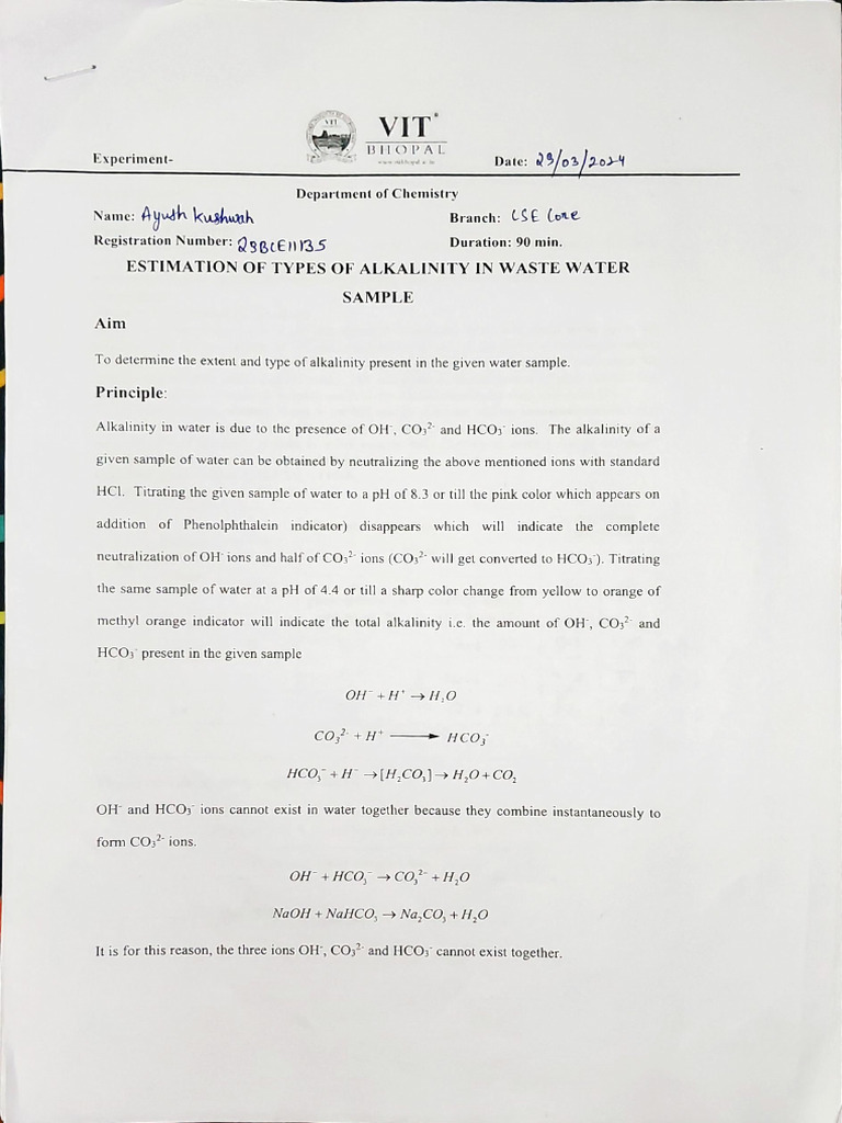 Chemistry Practicals 2024 | PDF