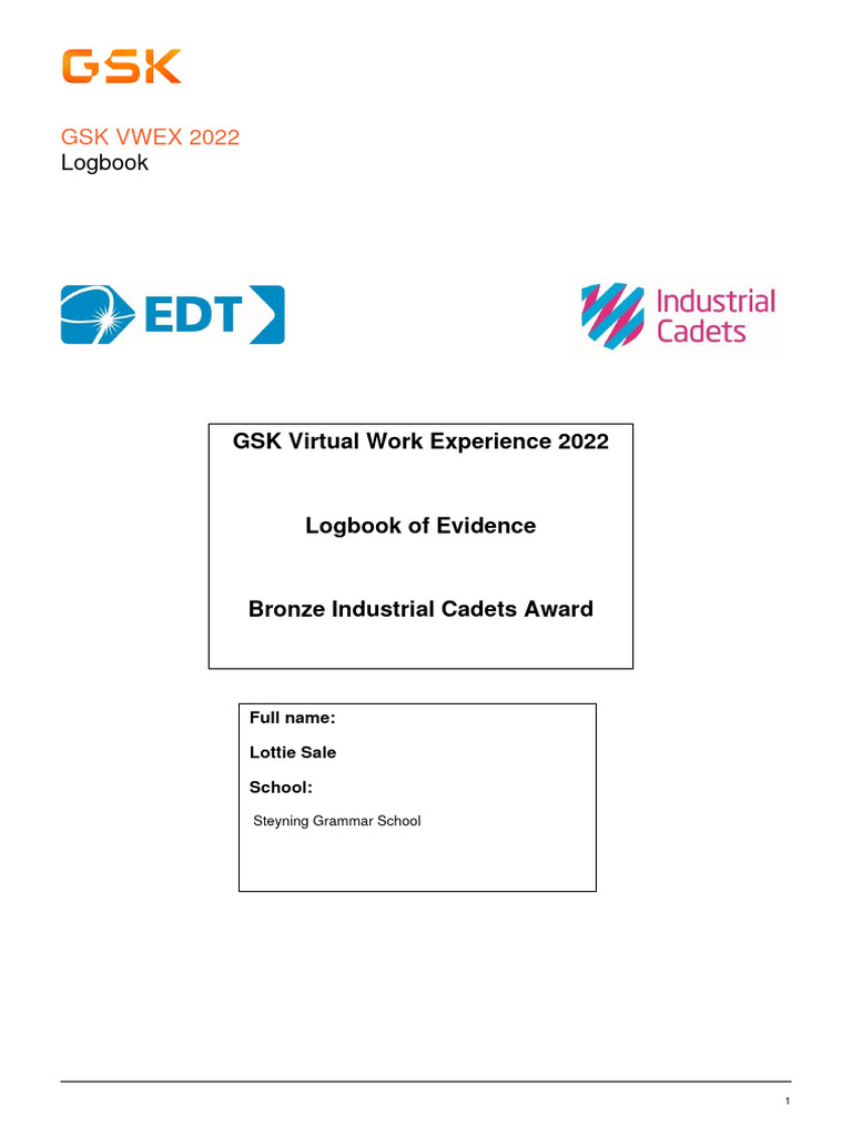 1666108463_Virtual Work Experience Logbook GSK Ocotber 2022 | PDF ...