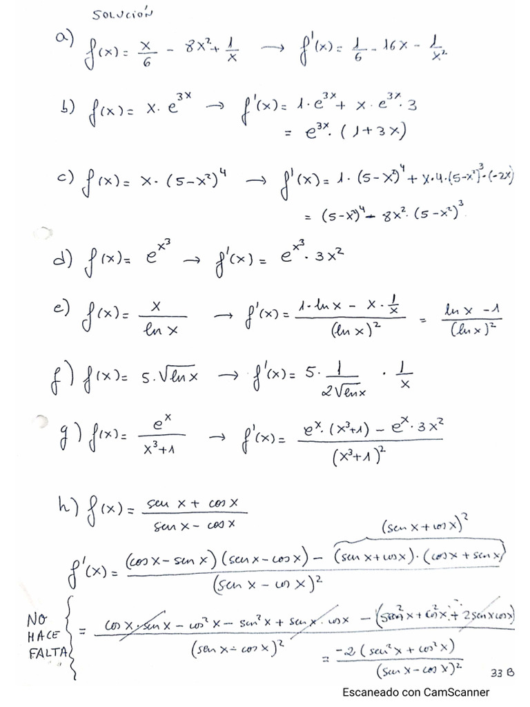 Soluc Derivadas+ Aplicaciones | PDF