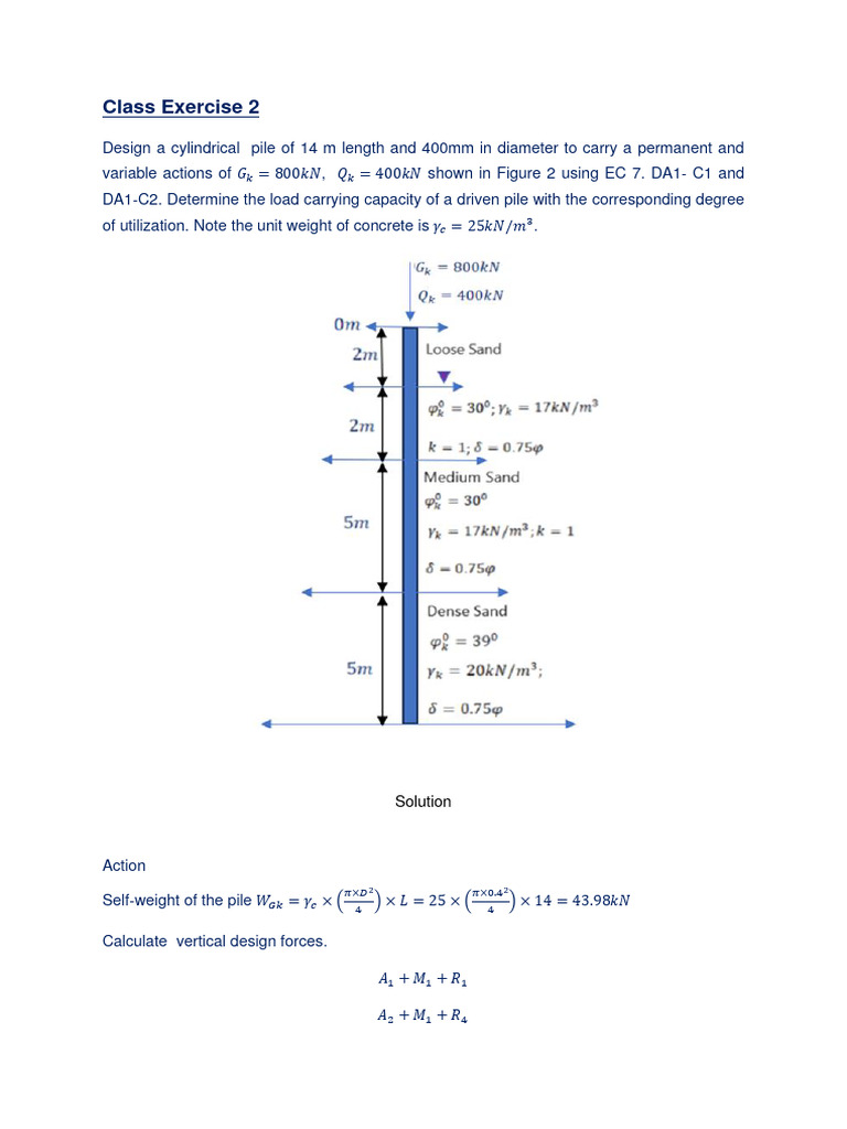 Class Exercise 2 LSD of Pile_2024 UPTD | PDF | Deep Foundation