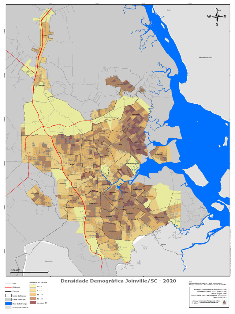 Mapa de Densidade Demográfica Área Urbana Do Município de Joinville ...