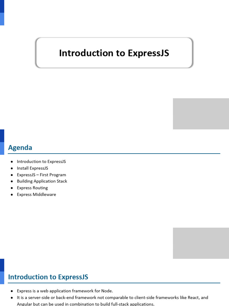 Introduction To ExpressJS | Download Free PDF | Java Script | Web Application
