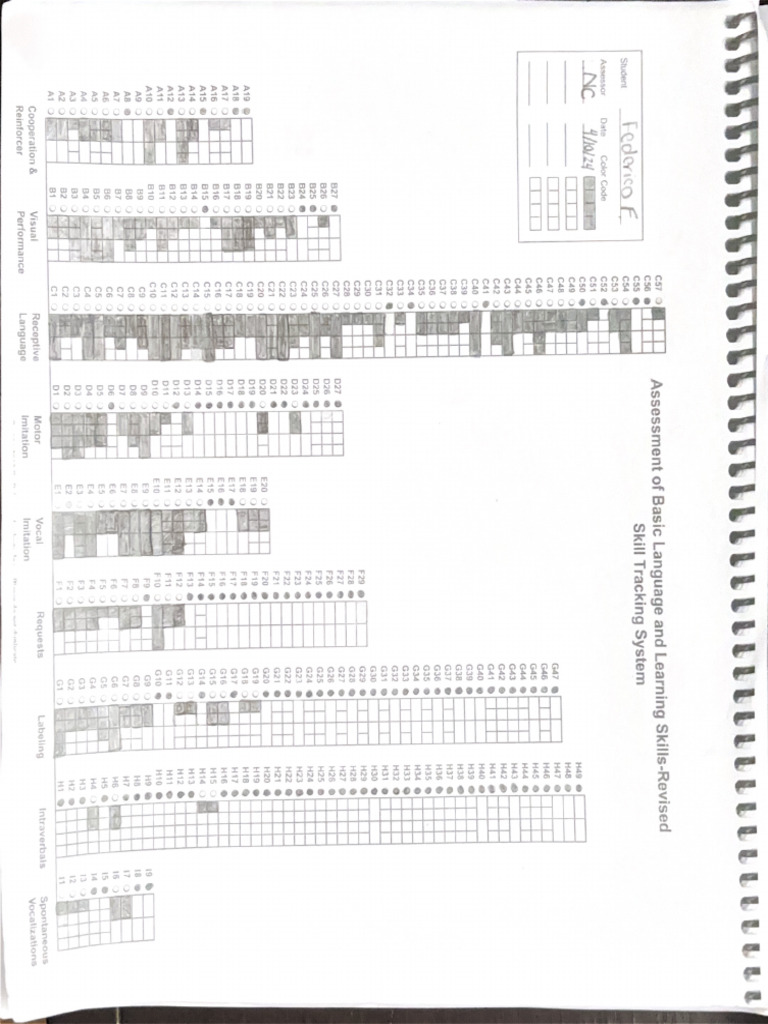 ABLLS-R Score Sheet | PDF