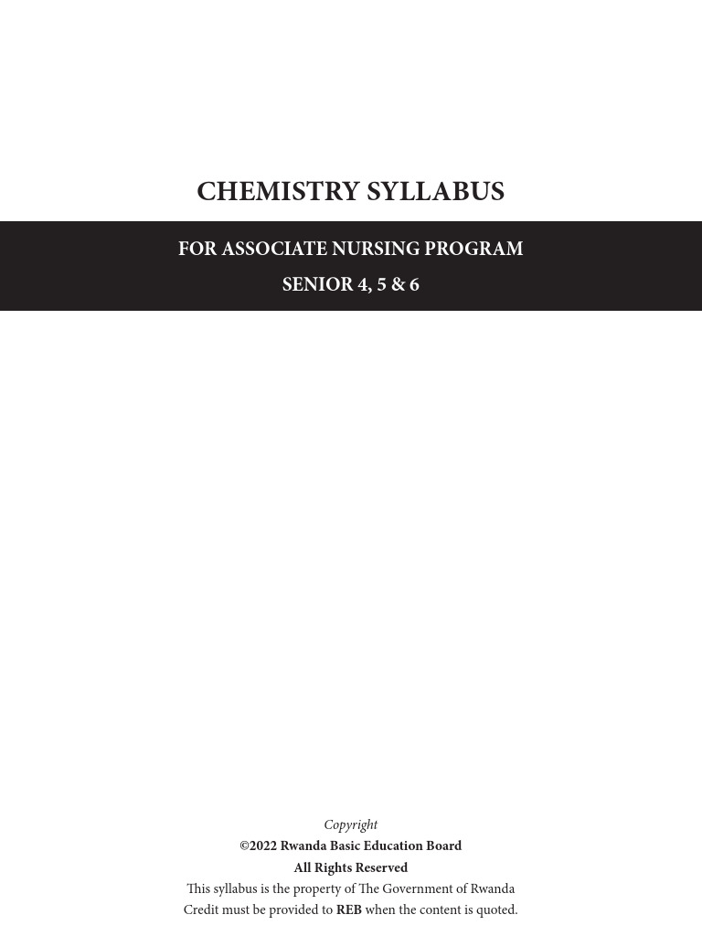 Chemistry Syllabus s4-s6 | PDF