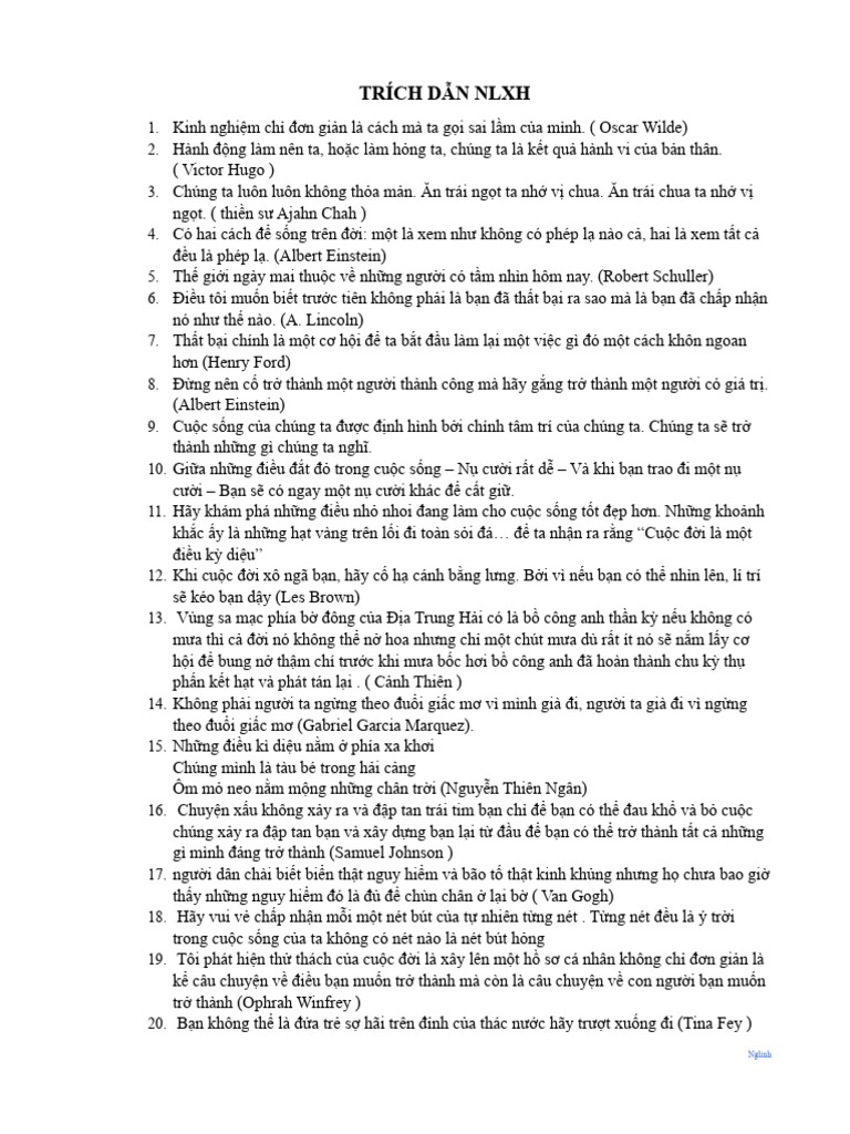 TRÍCH DẪN NLXH 2 | PDF