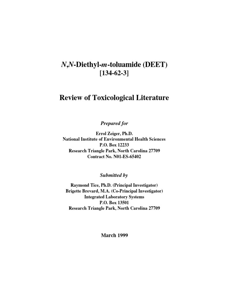 DEET Toxicological Review | PDF | Science & Mathematics