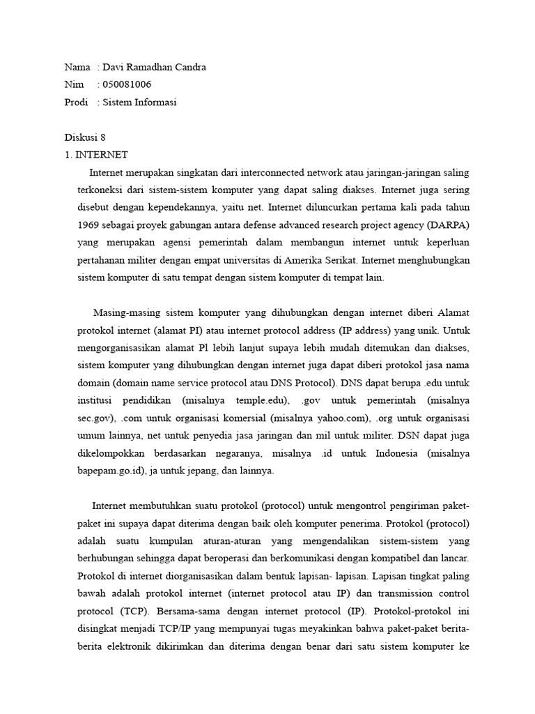 Diskusi 8 Sistem Informasi | PDF | Komputer