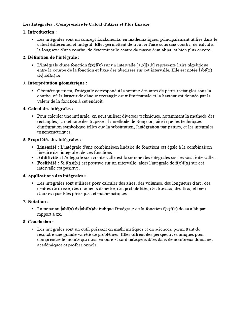 Comprendre les Intégrales en Mathématiques | PDF | Méthodes et ...