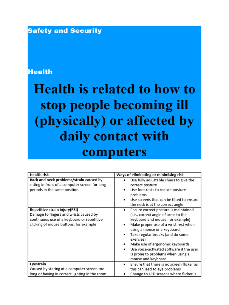 Safety and Security Notes | Download Free PDF | Computer Keyboard ...