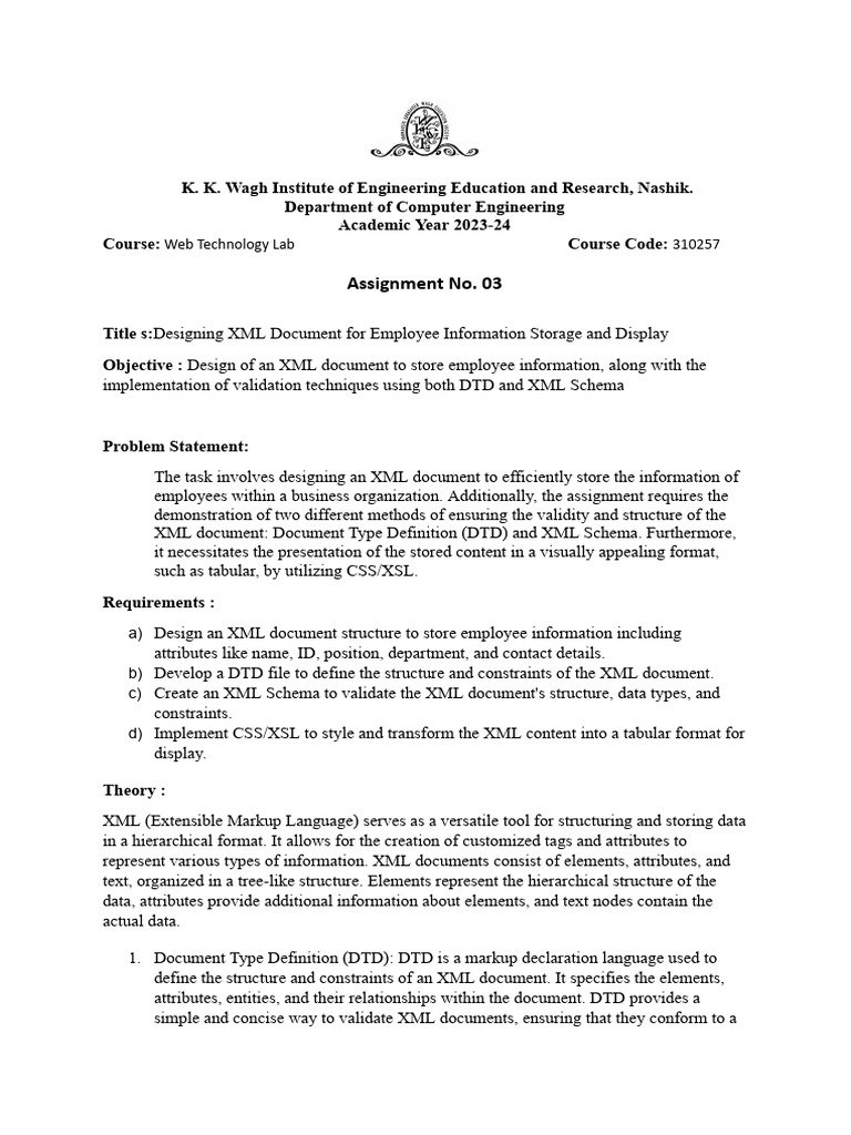 Assignment 3 | PDF | Xml | Xml Schema
