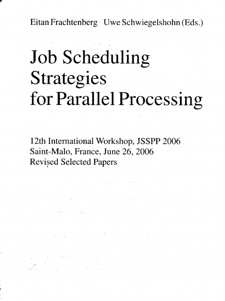 Job Scheduling Strategies For Parallel Processing: 4ü Spri Ineer | PDF